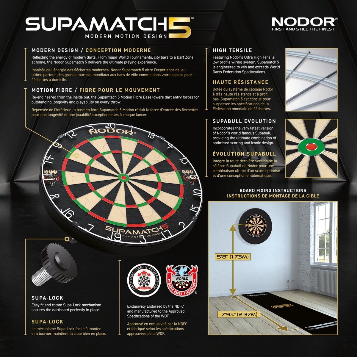 NODOR SUPAMATCH 5 DARTBOARD|Dartshop DAS Roggel